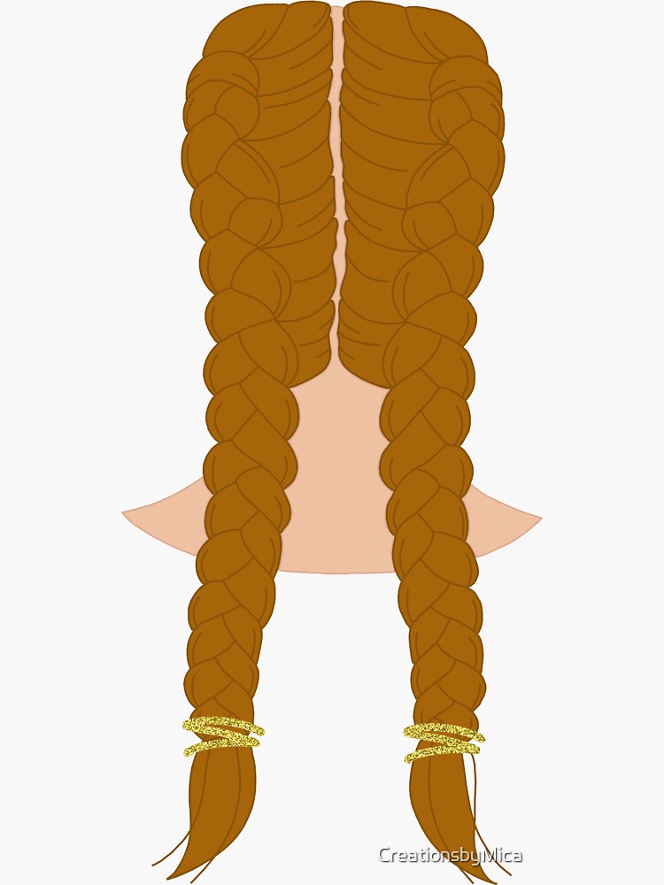 "Caramel Braids Girl" Sticker for Sale by CreationsbyMica | Redbubble