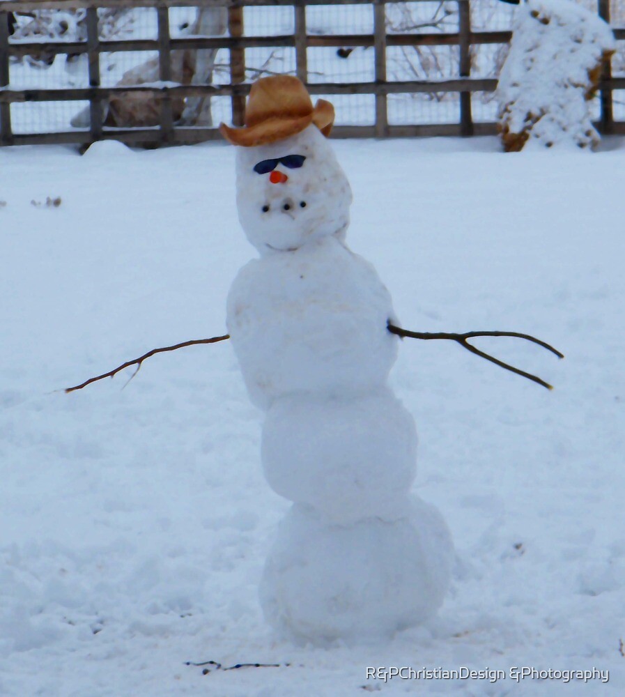 "West Texas Cowboy Snowman" by R&PChristianDesign &Photography | Redbubble