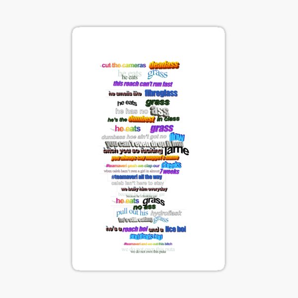 "Team Averi Roach Boi Diss Caleb Finn" Sticker by chaitutu | Redbubble