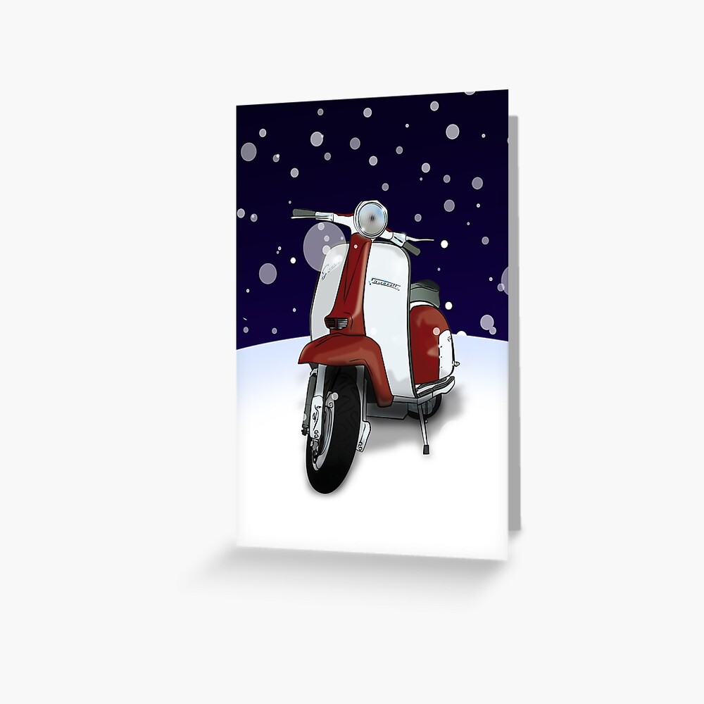 "Mod Scooter (Lambretta) Special Christmas Card" Greeting Card by ...