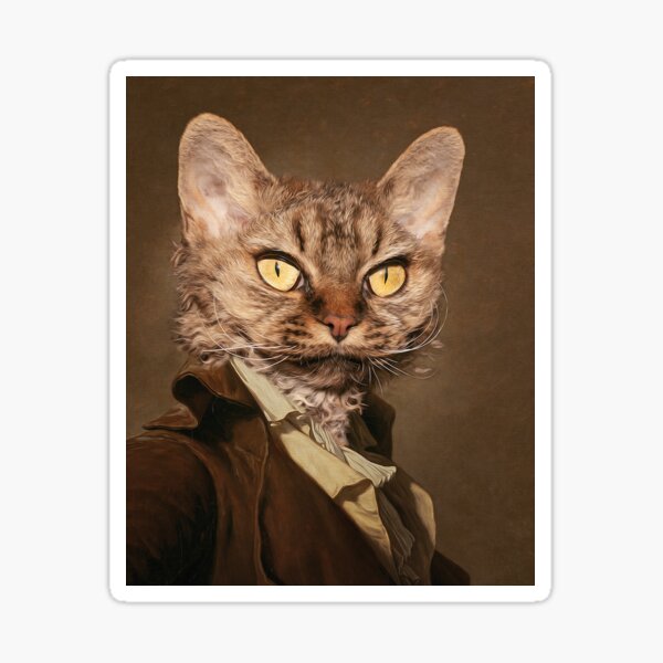 "Antique Cat Portrait. Devon Rex custom portrait" Sticker for Sale by ...