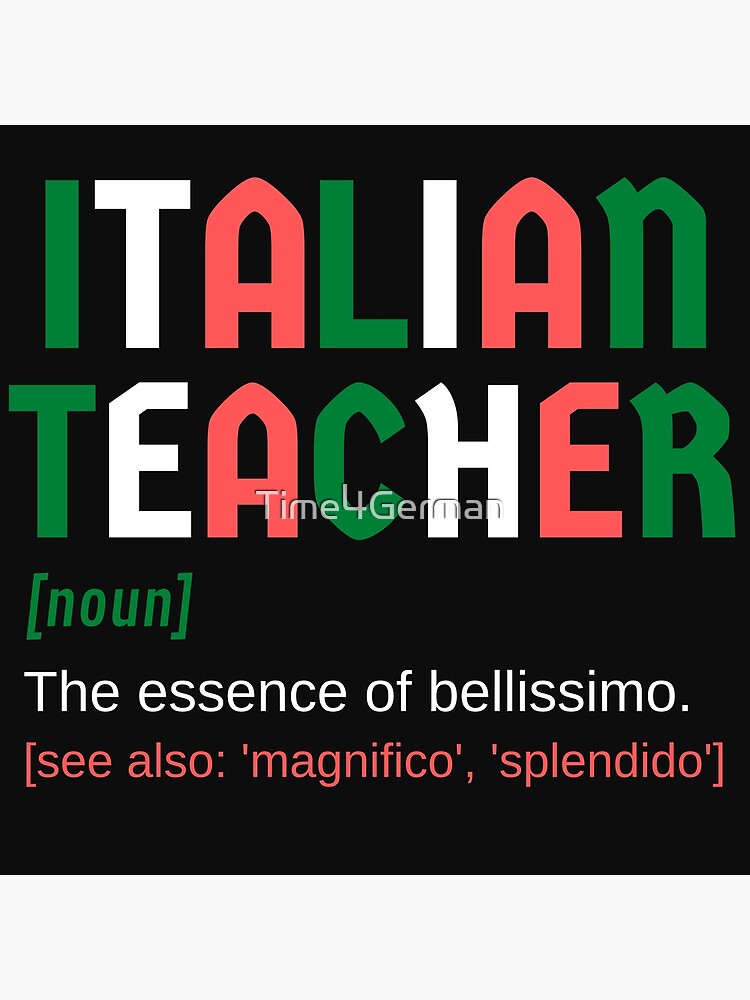 "Italian Male Teacher Noun Magnificent Magnifico Splendid Splendido ...