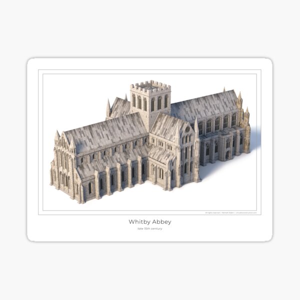 "Whitby Abbey virtual reconstruction 3" Sticker for Sale by Toportyan ...