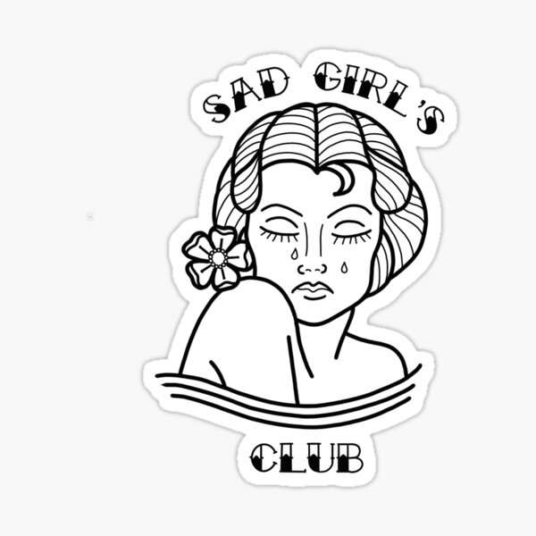 "Sad girl club" Sticker for Sale by Theinkpit | Redbubble