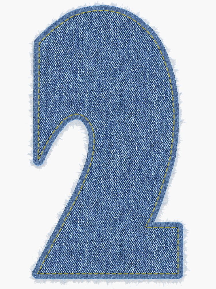 "Number Two Blue Denim" Sticker by jngraphs | Redbubble