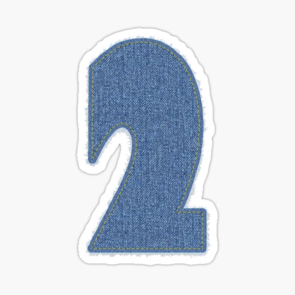 "Number Two Blue Denim" Sticker by jngraphs | Redbubble