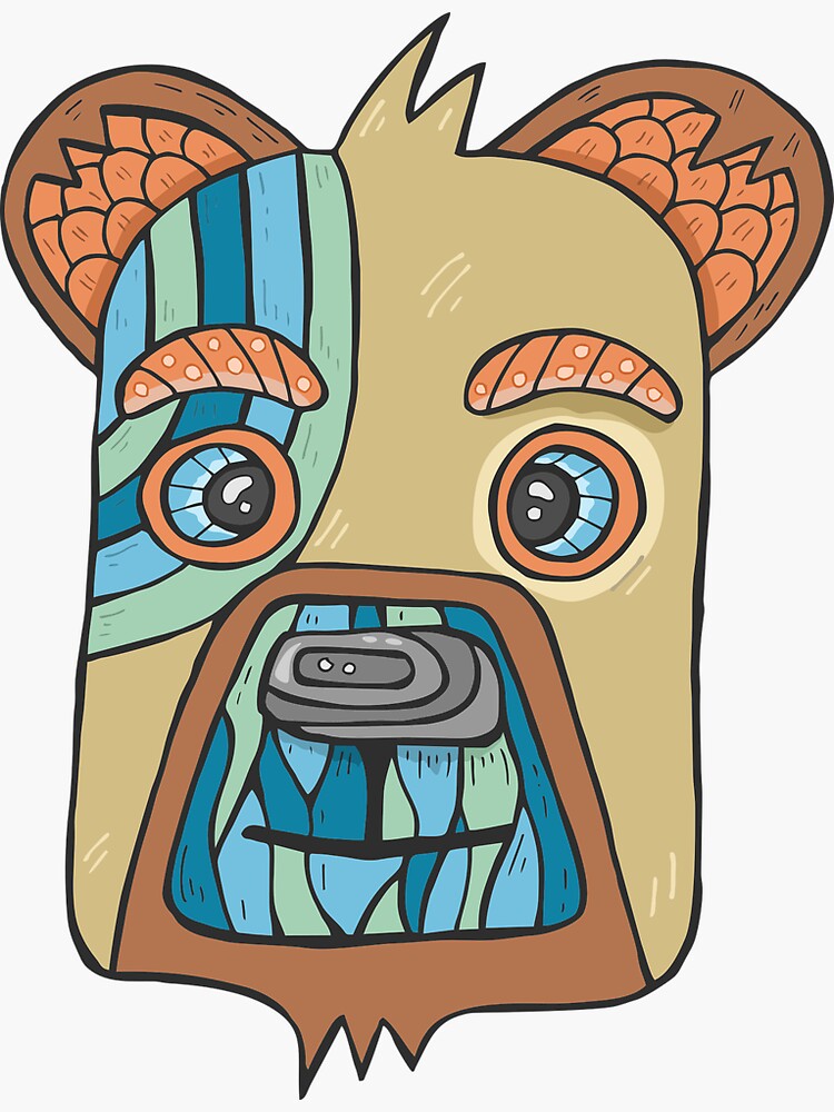 "Funky Dog Doodle" Sticker for Sale by AmandaDesign | Redbubble