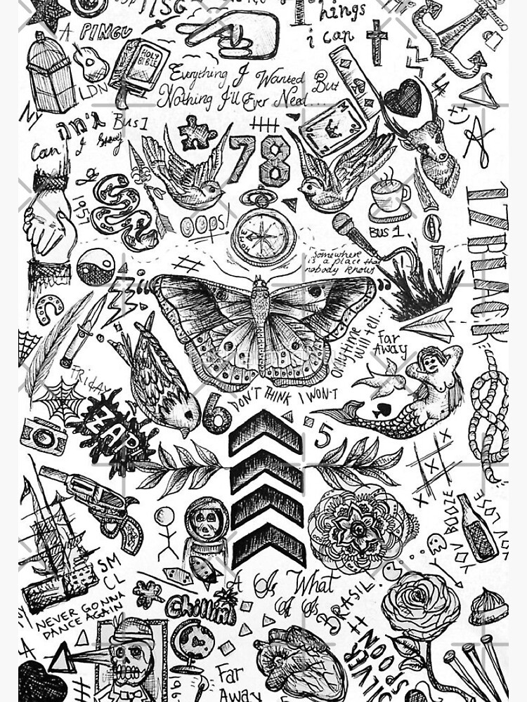 "One Direction Tattoos" Sticker for Sale by hannahfparrish | Redbubble