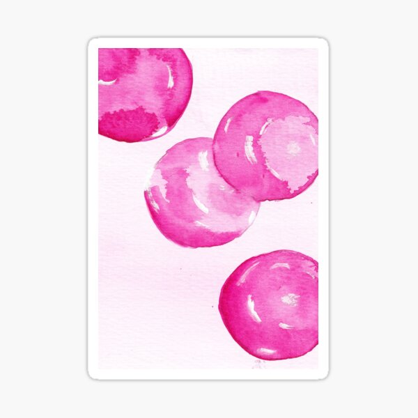 "Pink watercolor bubble art" Sticker for Sale by SignatureArt | Redbubble
