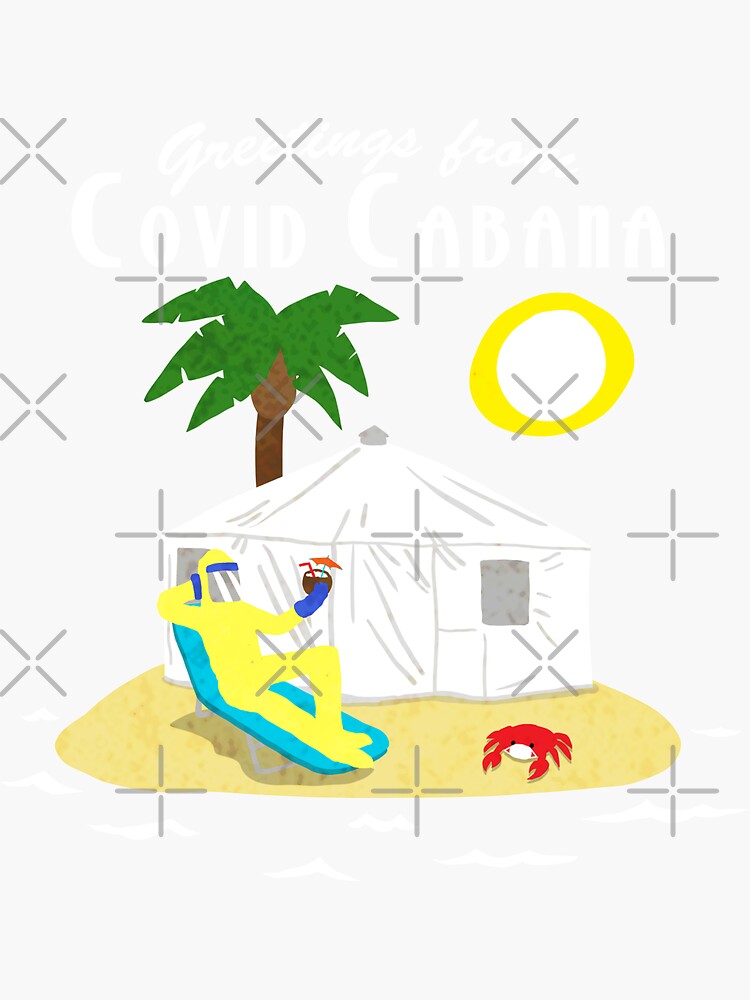 "Covid Cabana" Sticker for Sale by CCCDesign | Redbubble