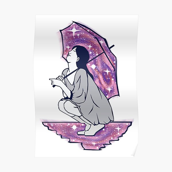 "Galaxy Rain Puddle " Poster by missmann | Redbubble