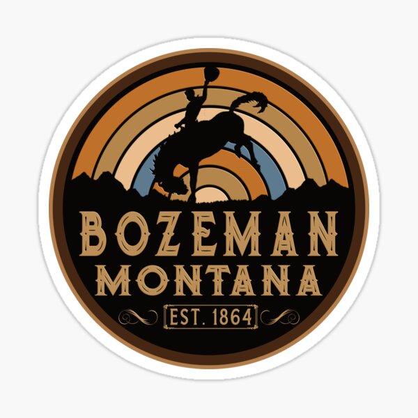 "Bozeman Montana Retro Wild West Cowboy " Sticker for Sale by ...