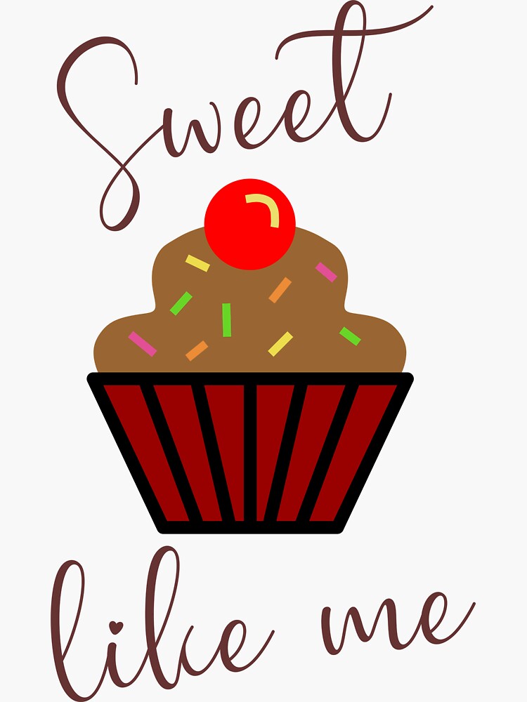 "Sweet & Tasty Bakery Cupcake Slogan" Sticker by NikRon | Redbubble