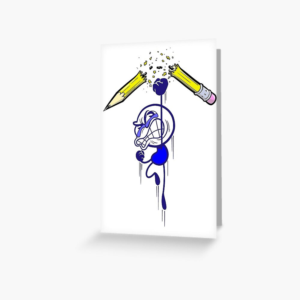 "Pencilmate Destroying Pencil" Greeting Card by Pencilmation | Redbubble