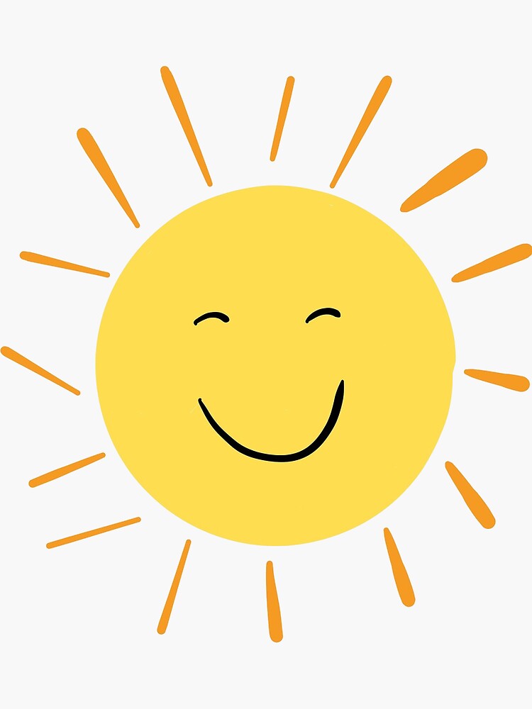 "Smiling Sun" Sticker for Sale by jordanwodolan | Redbubble
