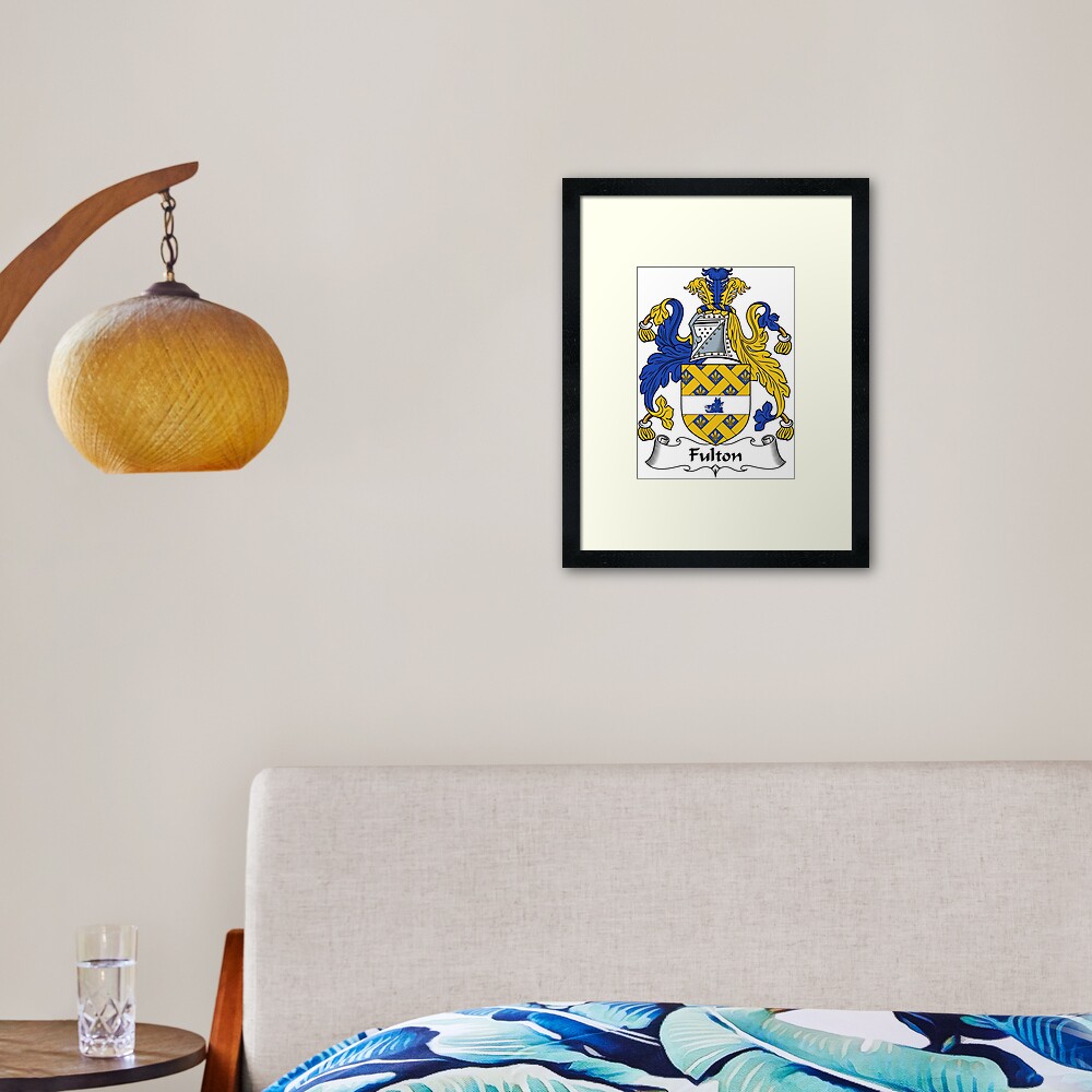 "Fulton Coat of Arms / Fulton Family Crest" Framed Art Print for Sale ...