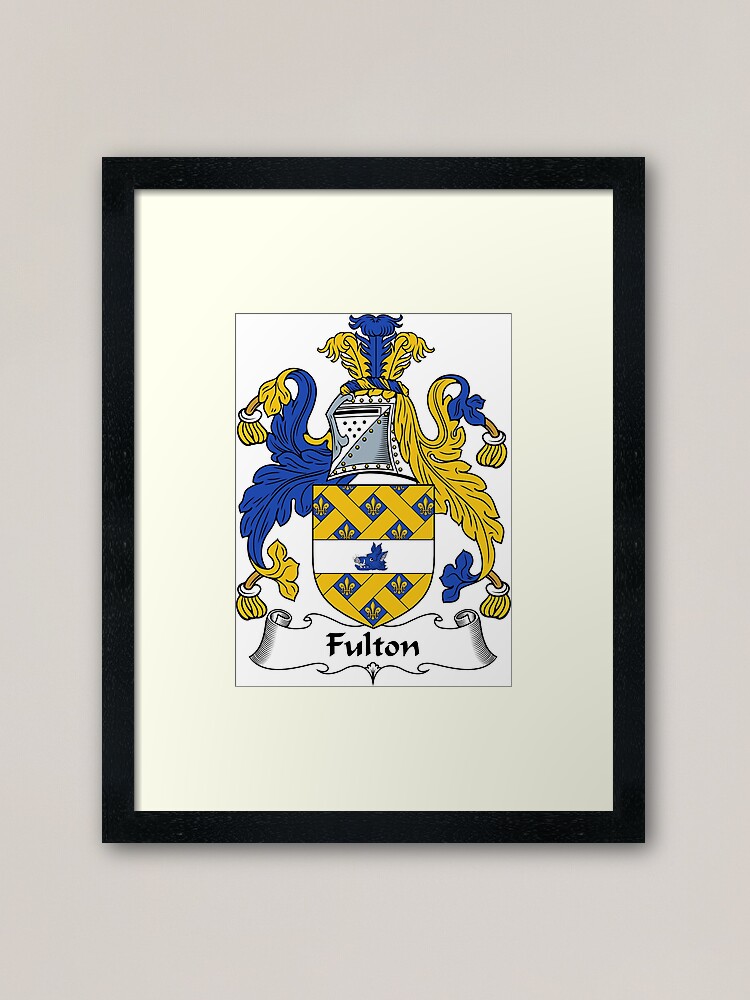 "Fulton Coat of Arms / Fulton Family Crest" Framed Art Print for Sale ...