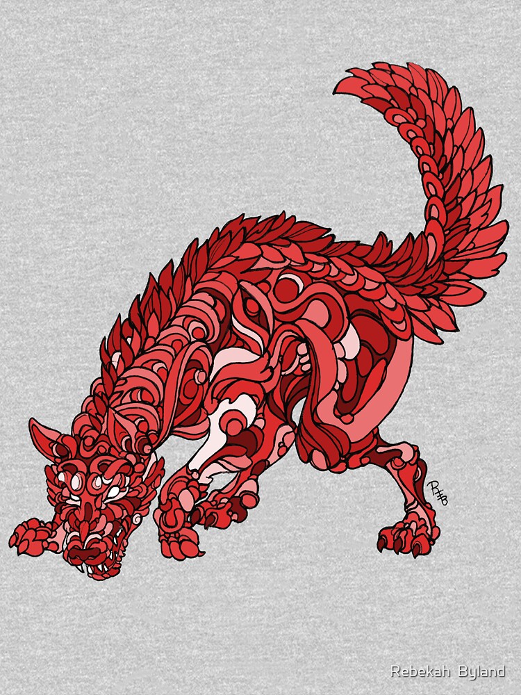 "Red Wolf" T-shirt by RebekahByland | Redbubble