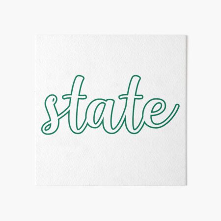 "state cursive" Art Board Print for Sale by sydnirotenberg | Redbubble