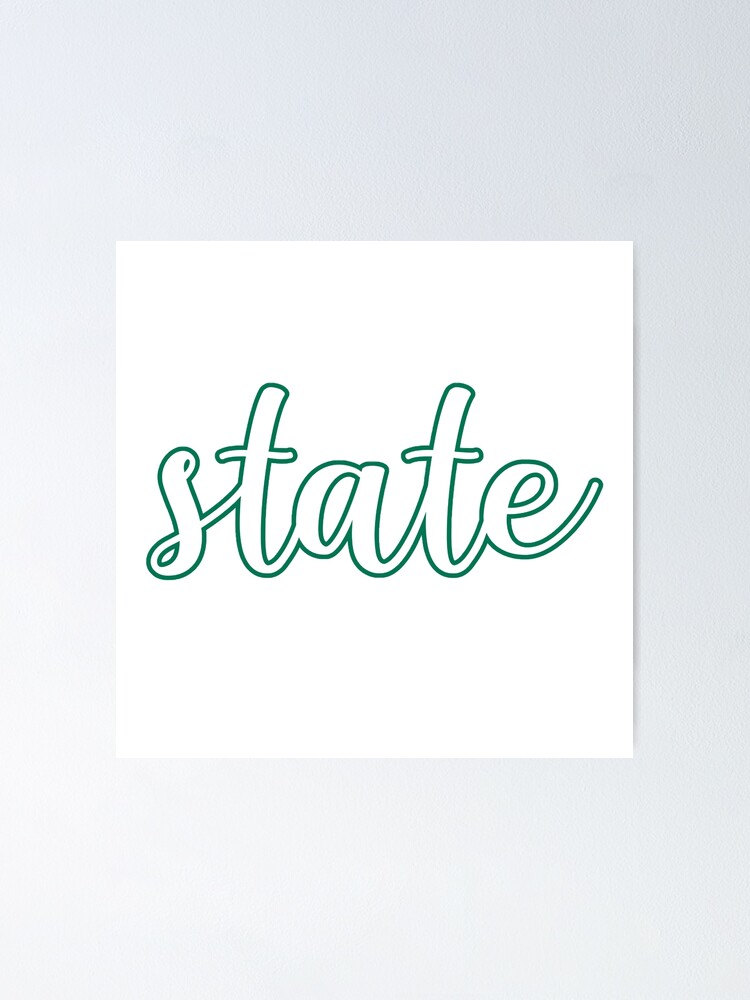 "state cursive" Poster for Sale by sydnirotenberg | Redbubble