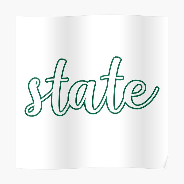 "state cursive" Poster for Sale by sydnirotenberg | Redbubble