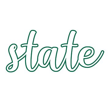 "state cursive" Art Board Print for Sale by sydnirotenberg | Redbubble