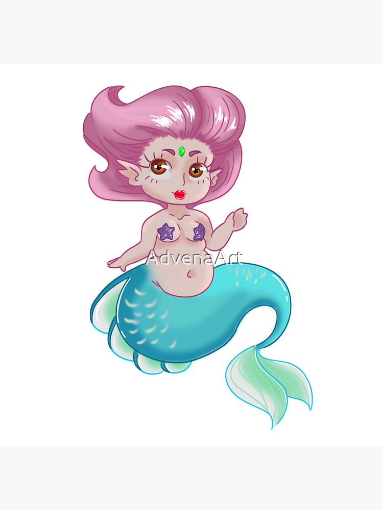 "Chubby Mermaid" Sticker for Sale by AdvenaArt | Redbubble