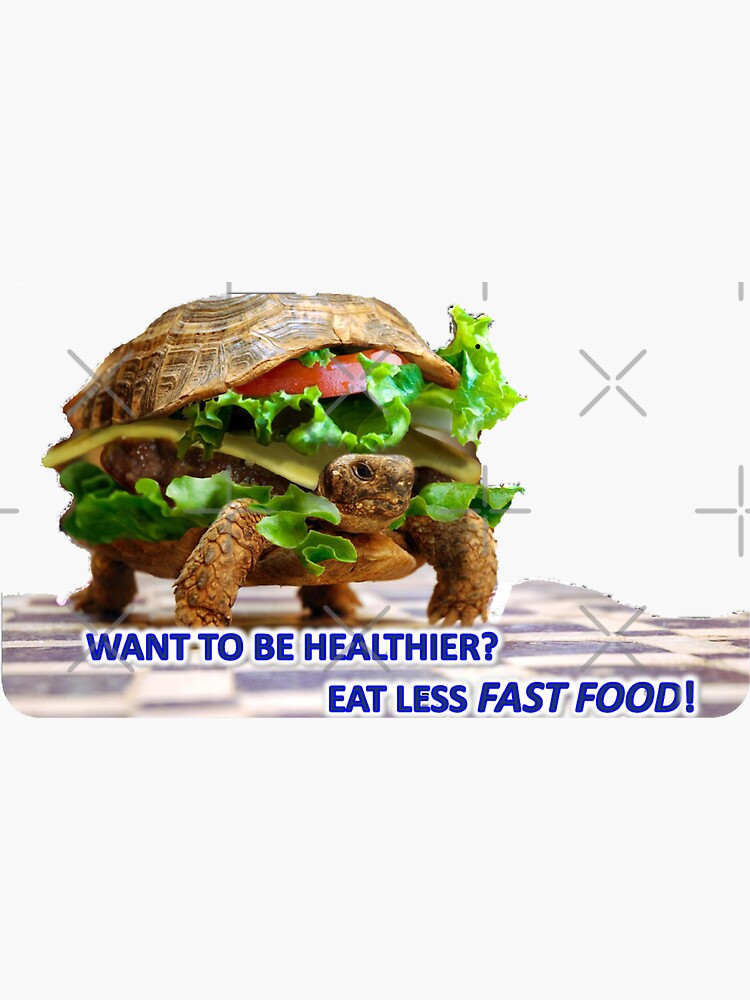 "eat less fast food" Sticker for Sale by coffeecountyjim | Redbubble