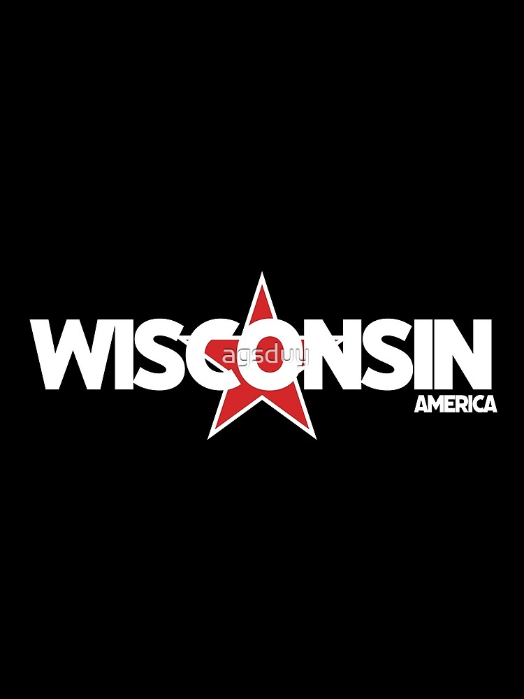 "Wisconsin - America including Red Star Background" by agsduy | Redbubble