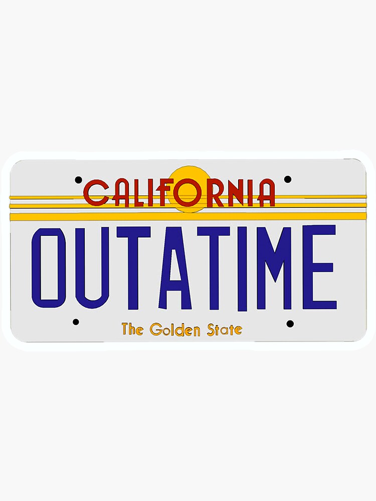 "Back To The Future - Out A Time License Plate Delorean Time Machine ...