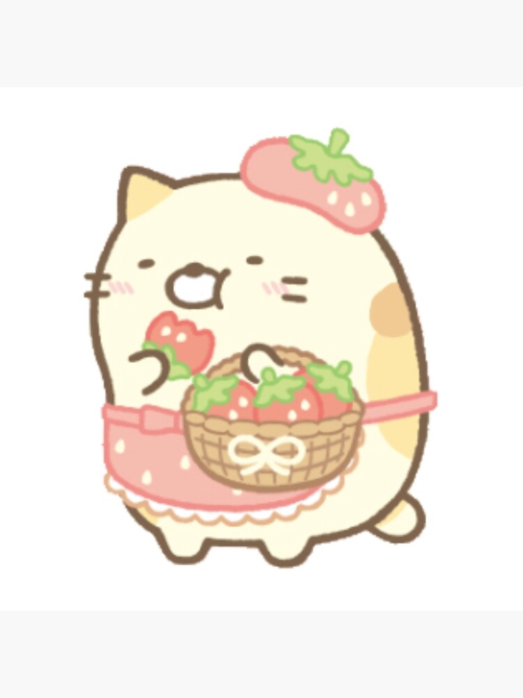 "Sumikko Gurashi strawberry cat" Poster by shownujin | Redbubble