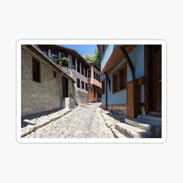 "Old Town Plovdiv - Cobblestone Street Sunshine Delight " Sticker for ...