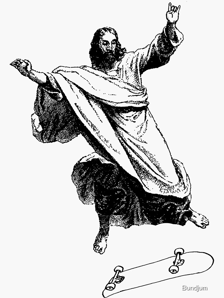 "Jesus Shreds" Sticker for Sale by Bundjum | Redbubble