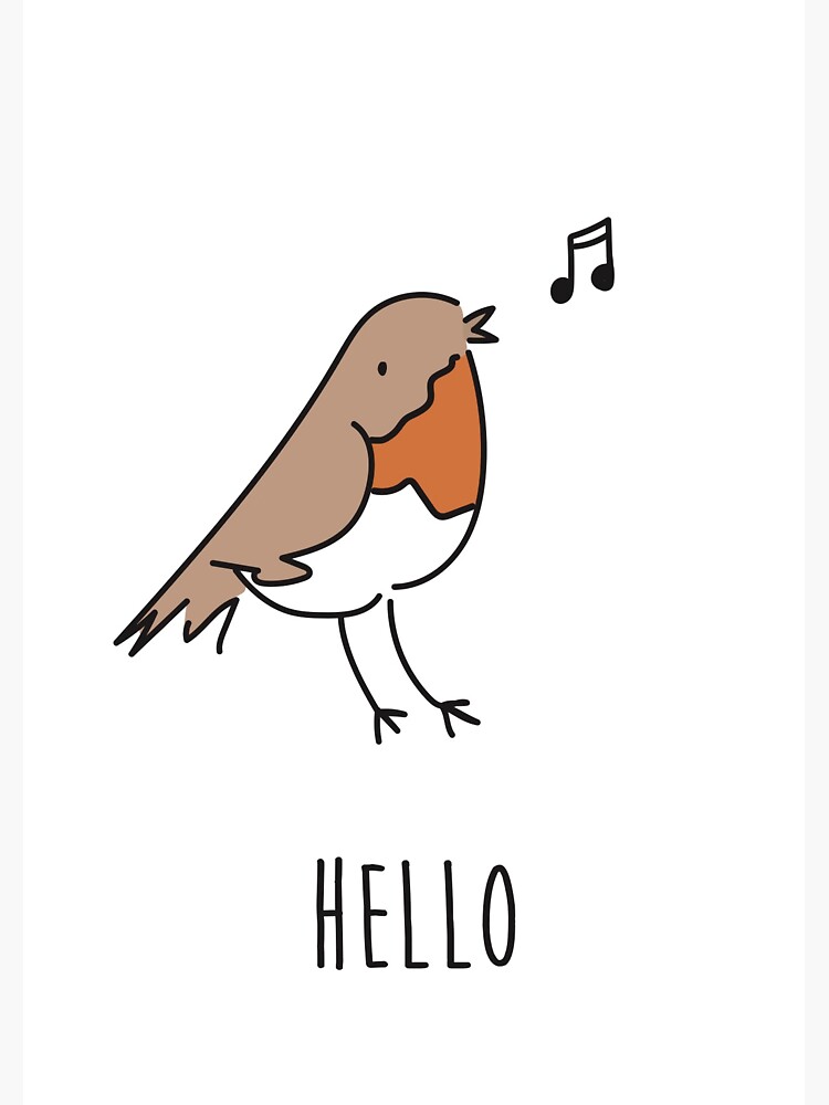 "Hello Robin" Sticker for Sale by drawnbyemma | Redbubble