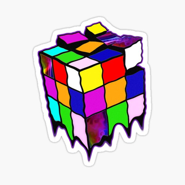 "Trippy Cube" Sticker for Sale by Maxwill | Redbubble