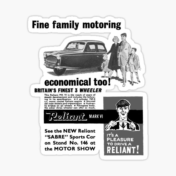 "RELIANT REGAL" Sticker by ThrowbackMotors | Redbubble