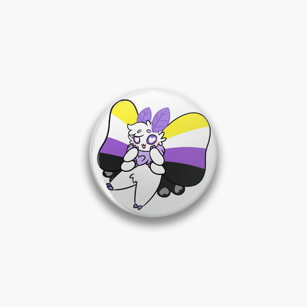 "nonbinary pride moth " Pin for Sale by GrimdarkElsen | Redbubble