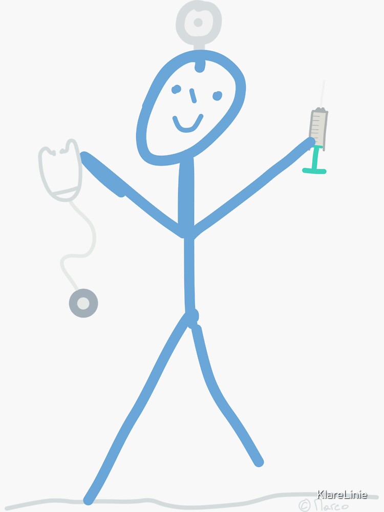 "Doctor stick figure help health pill doctor medic" Sticker for Sale by ...