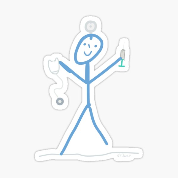 "Doctor stick figure help health pill doctor medic" Sticker for Sale by ...