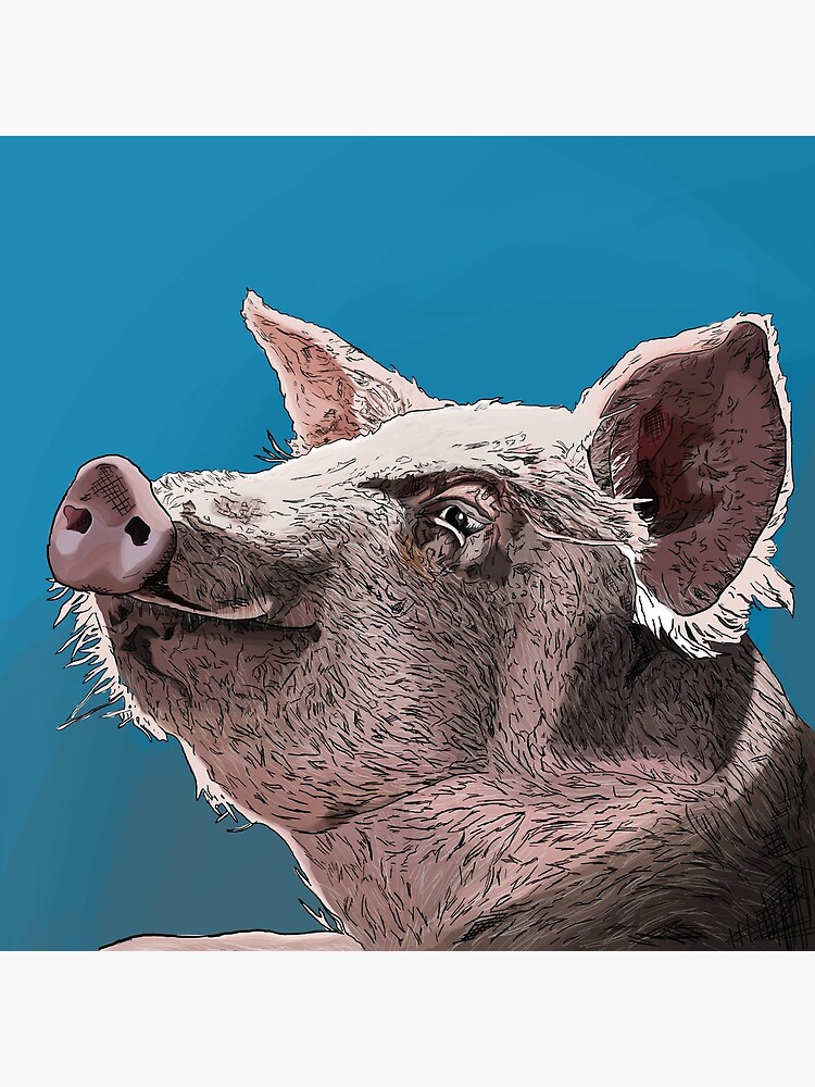 "Digital Pig Portrait" Poster by RedMoonXX56 | Redbubble