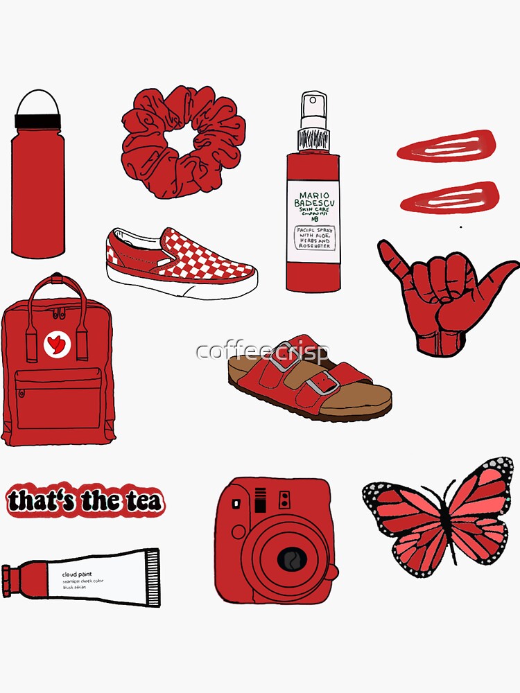 "Red vsco stickerpack " Sticker by coffeecrisp | Redbubble
