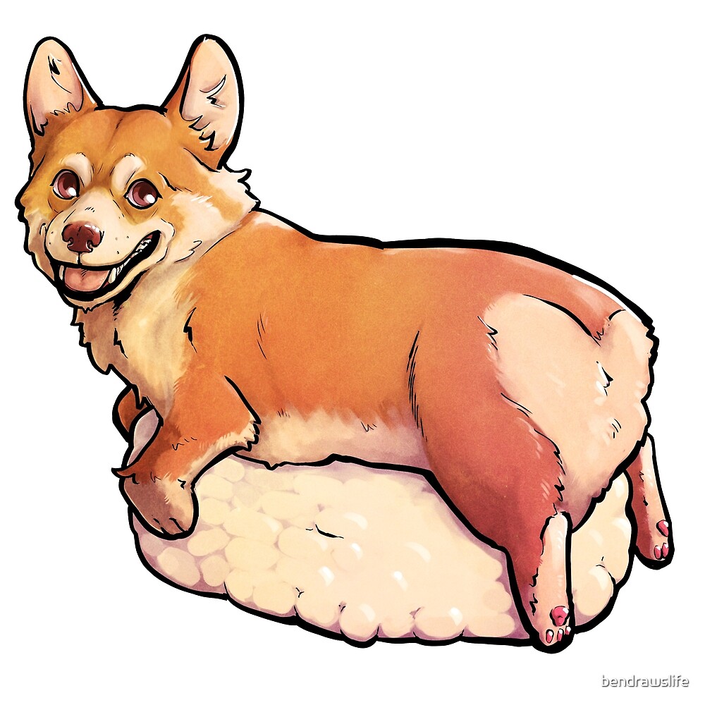 "Corgi - Anigiri" by bendrawslife | Redbubble