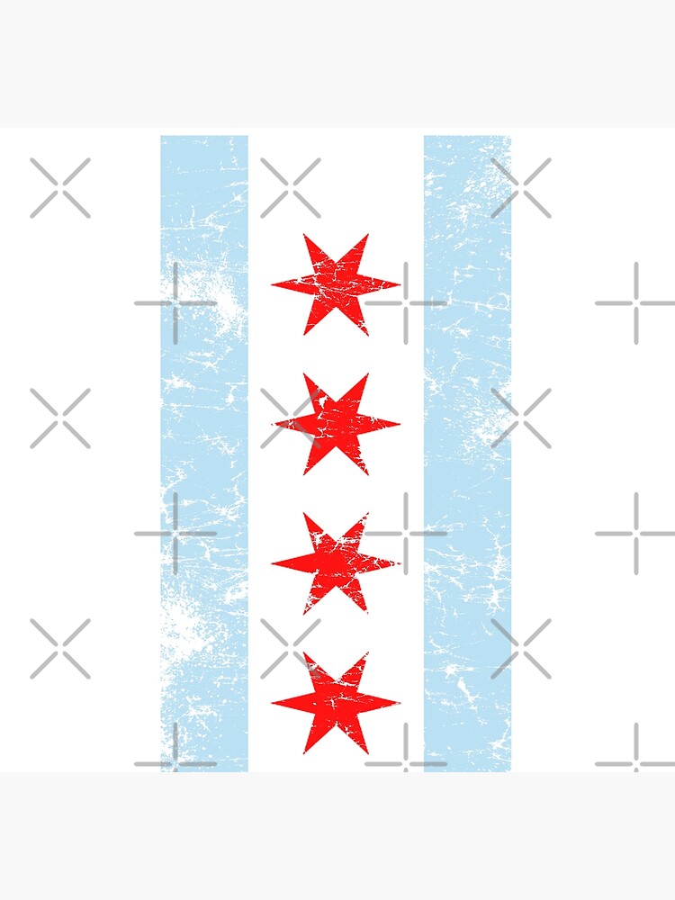 "Distressed Chicago Flag" Poster for Sale by frittata | Redbubble