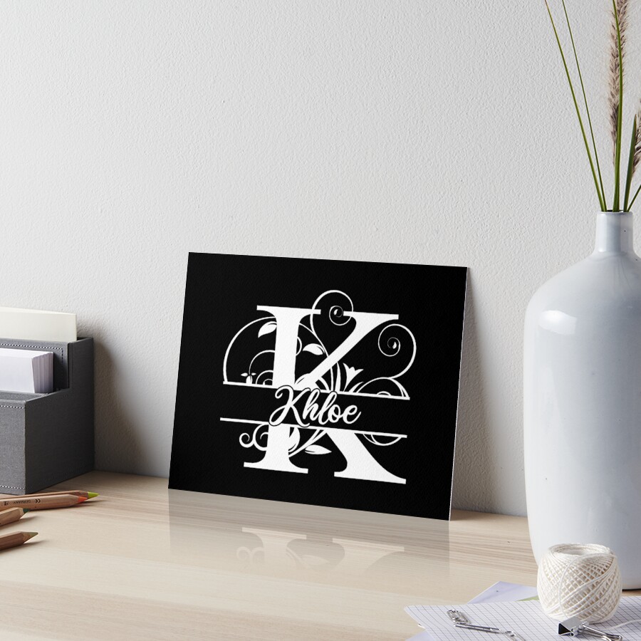 "Personalized Name Monogram K - Khloe - Letter K White" Poster for Sale ...