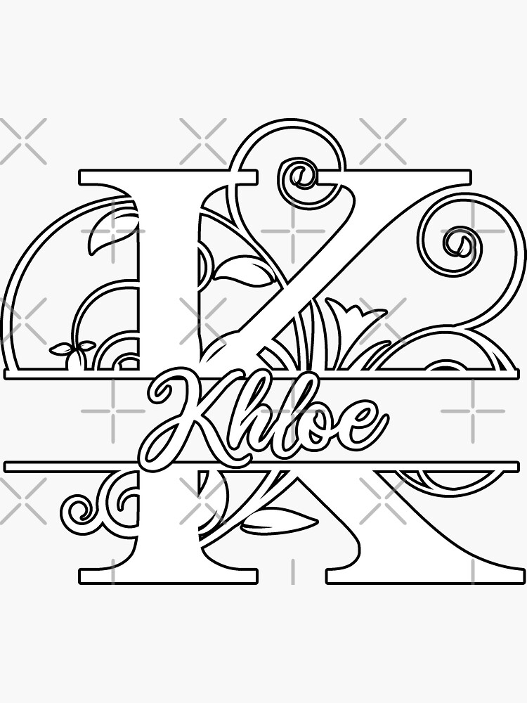 "Personalized Name Monogram K - Khloe - Letter K White" Sticker for ...