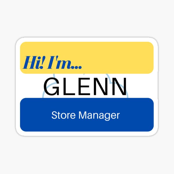 "Superstore Team Member Nametag-- Glenn" Sticker for Sale by hstevens5 ...