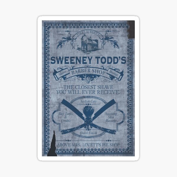 "Sweeney Todd" Sticker for Sale by UnholyRadioHost | Redbubble