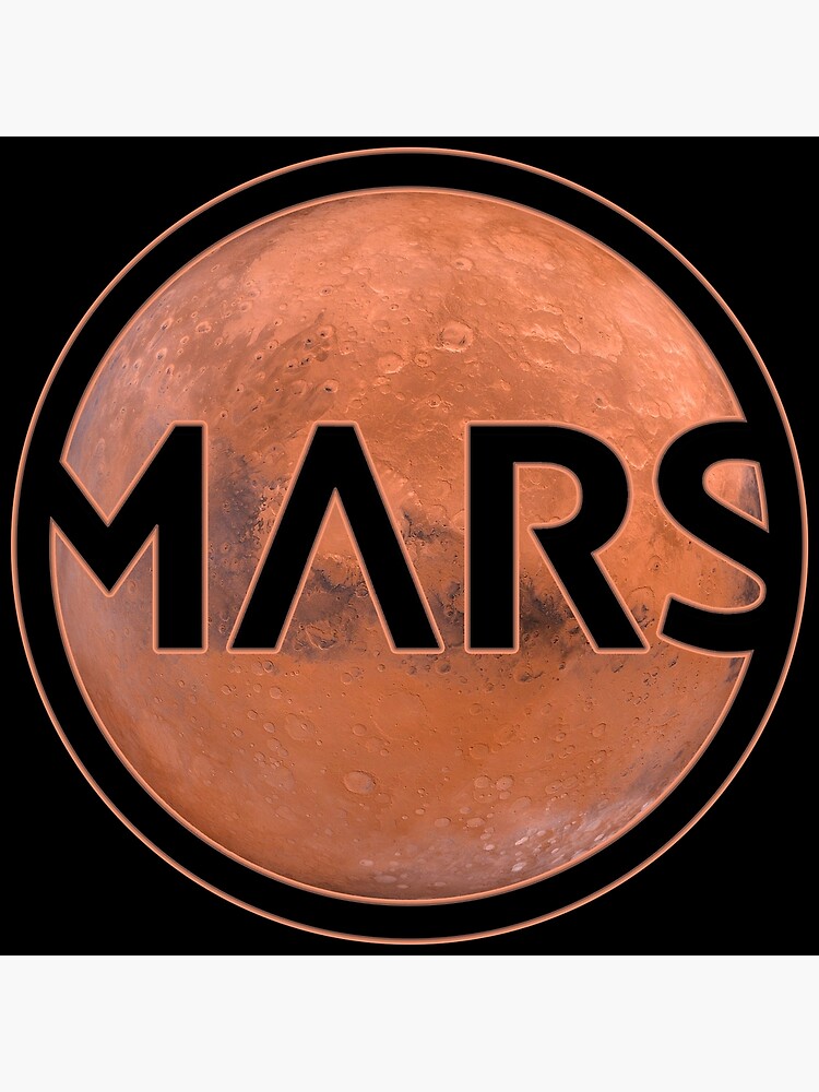 "Planet Mars with lettering gift space idea" Poster for Sale by ...