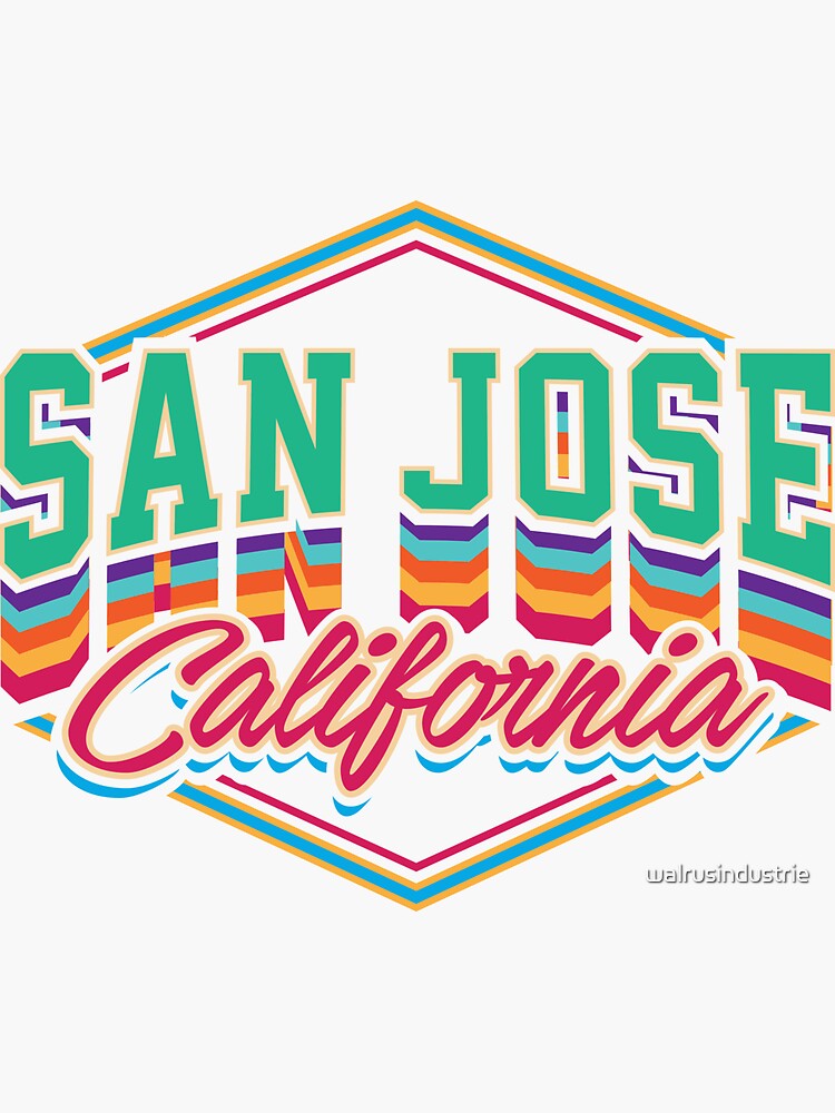 "San Jose, California Typographic Green Letters and Triangle Design ...