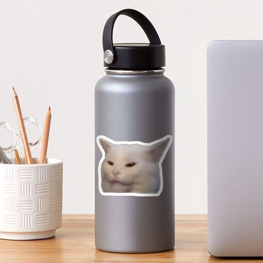 "White cat meme" Sticker for Sale by stickerdesignss | Redbubble
